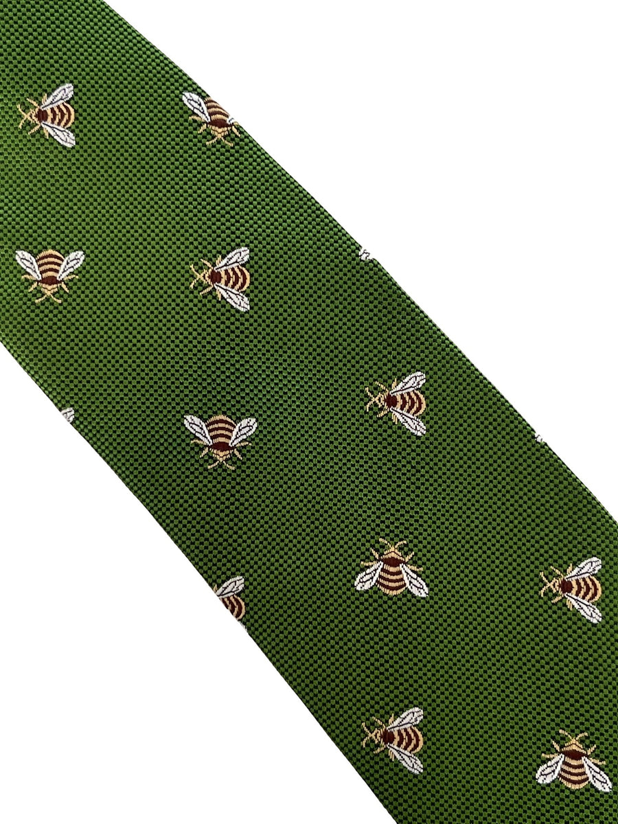 fern apple green tie with honey bumble-bee design – Frederick Thomas ...
