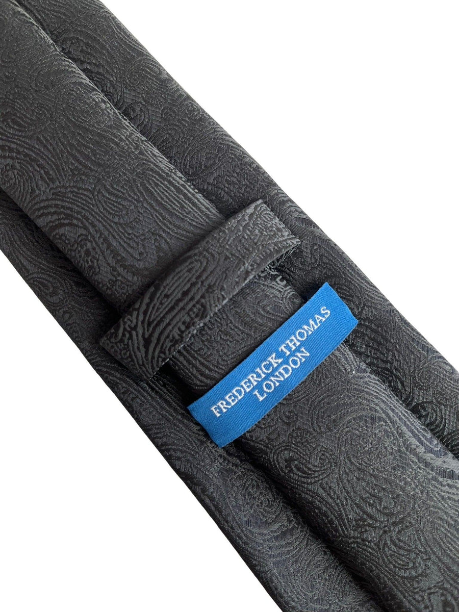 black tie with subtle paisley design – Frederick Thomas Handmade Mens Ties