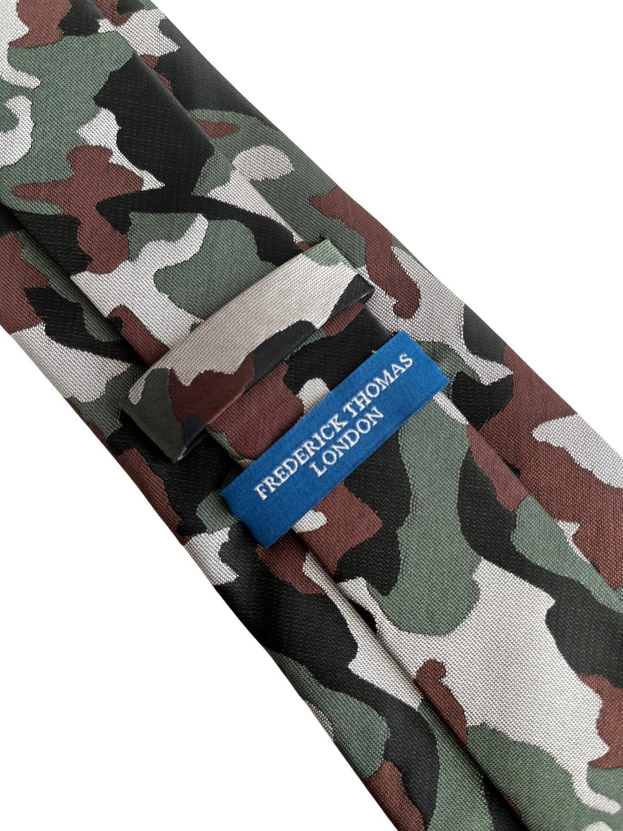 army camouflage forest green brown tie – Frederick Thomas Handmade Mens ...
