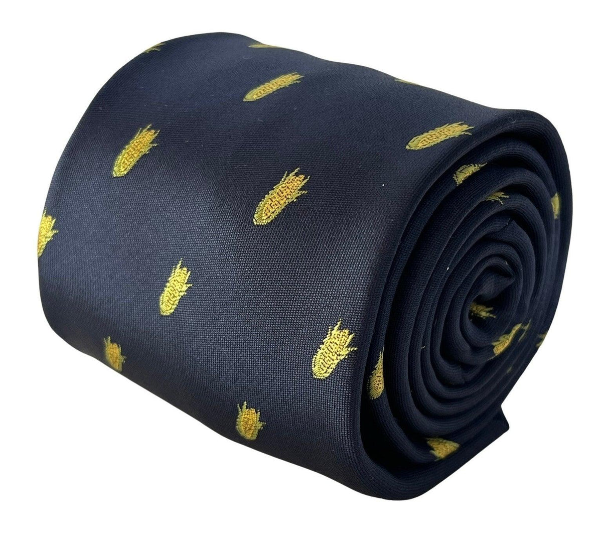 navy blue tie with sweetcorn, farming, corn on the cob design ...