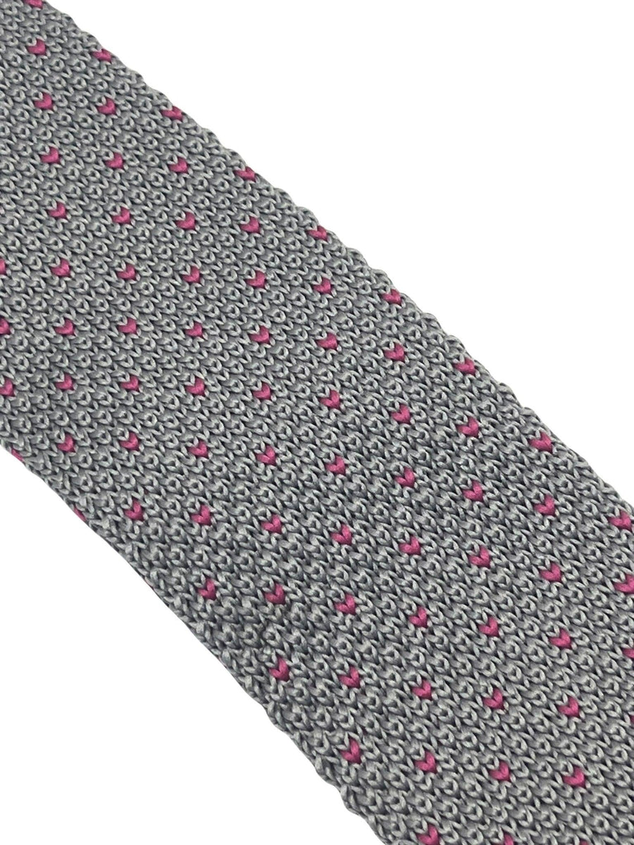 Silver light grey with bright pink pin spots tie – Frederick Thomas ...