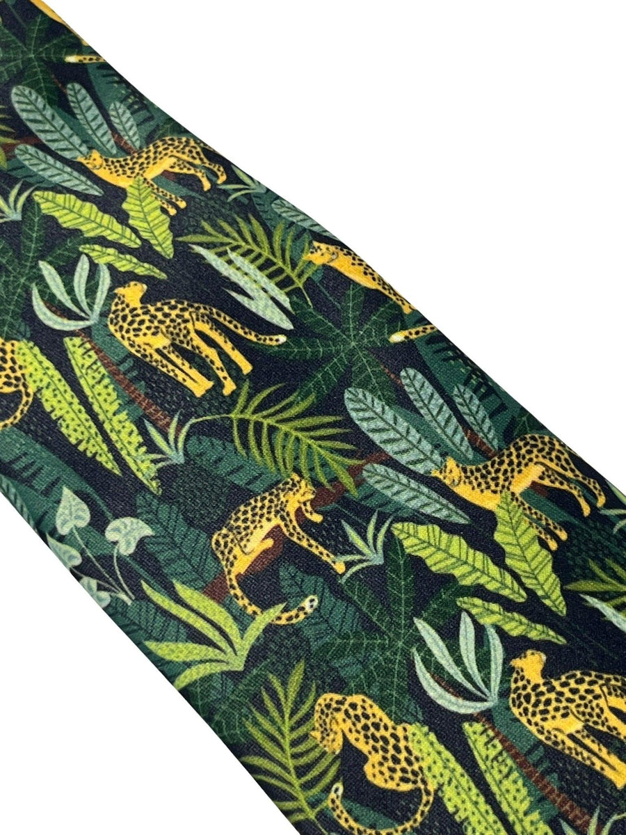 black and green jungle cheetah exotic tie – Frederick Thomas Handmade ...