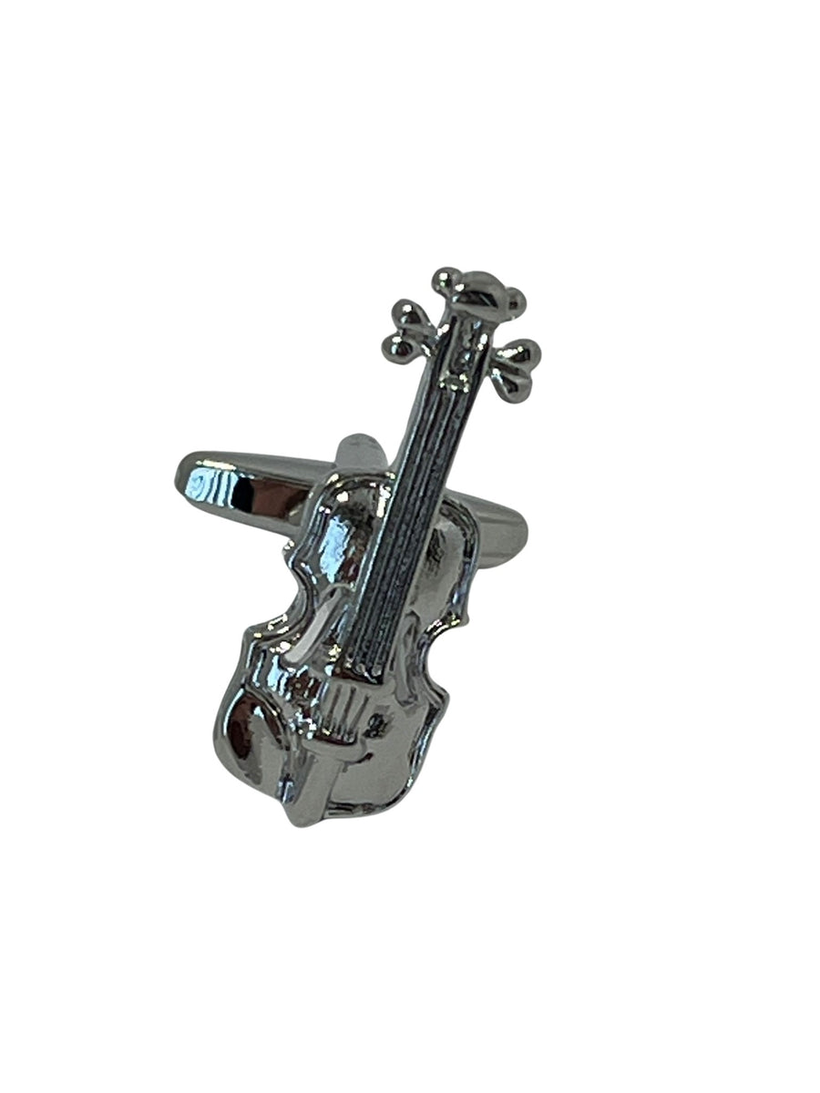 cello musical silver style cufflinks – Frederick Thomas Handmade Mens Ties