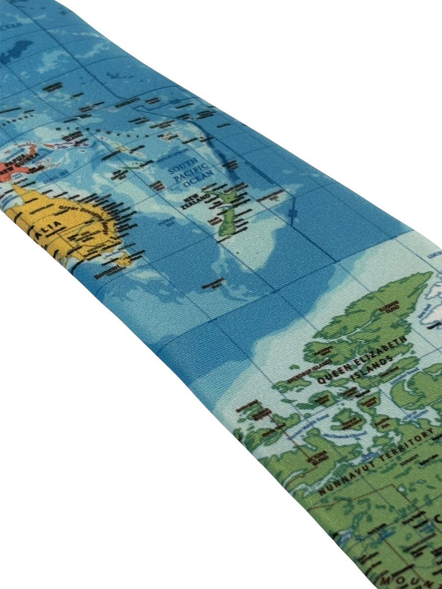 Handmade men's world map design mens tie by Frederick Thomas ...