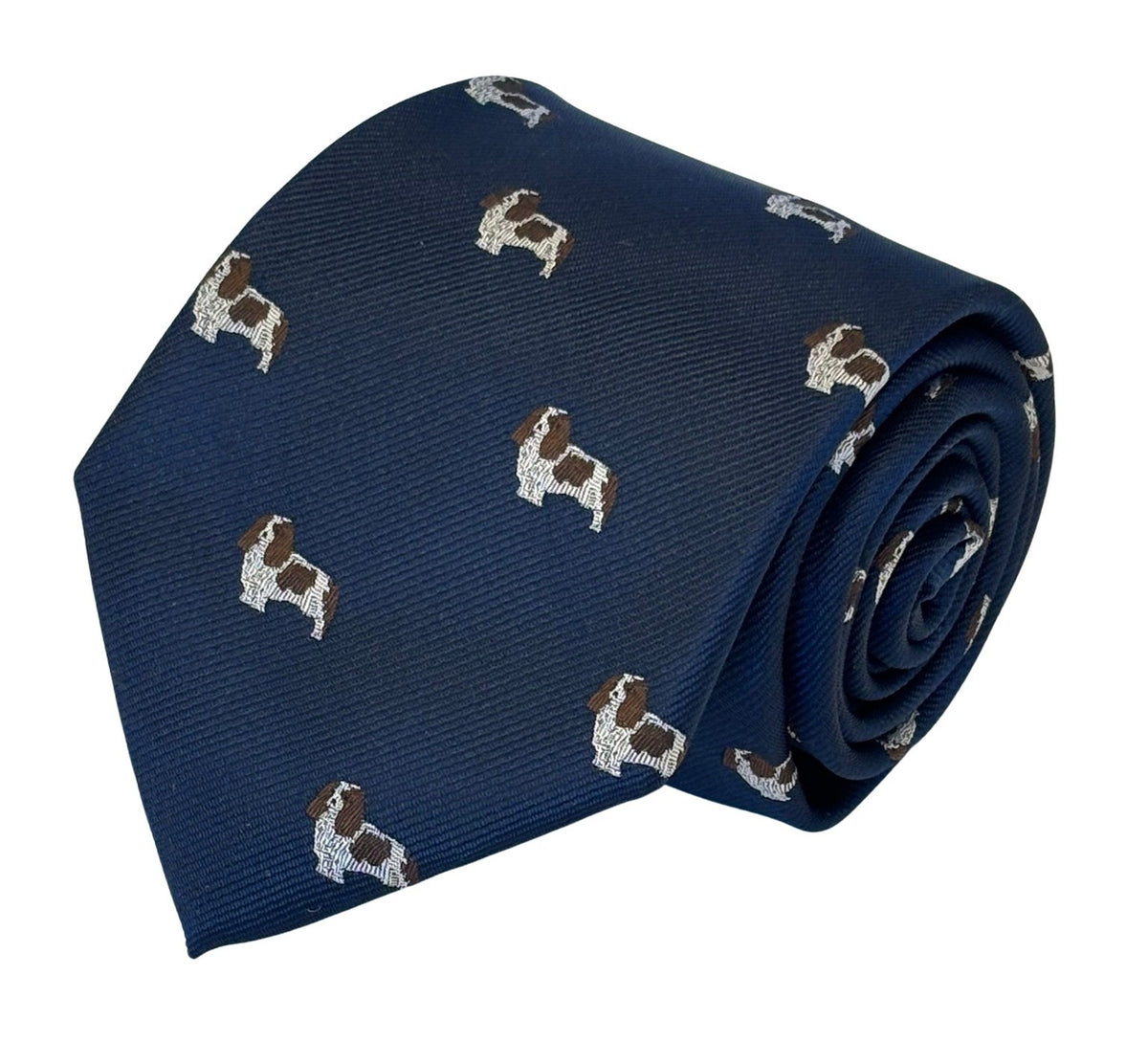 Handmade navy dark blue tie with Cavalier King Charles Spaniel dog ...