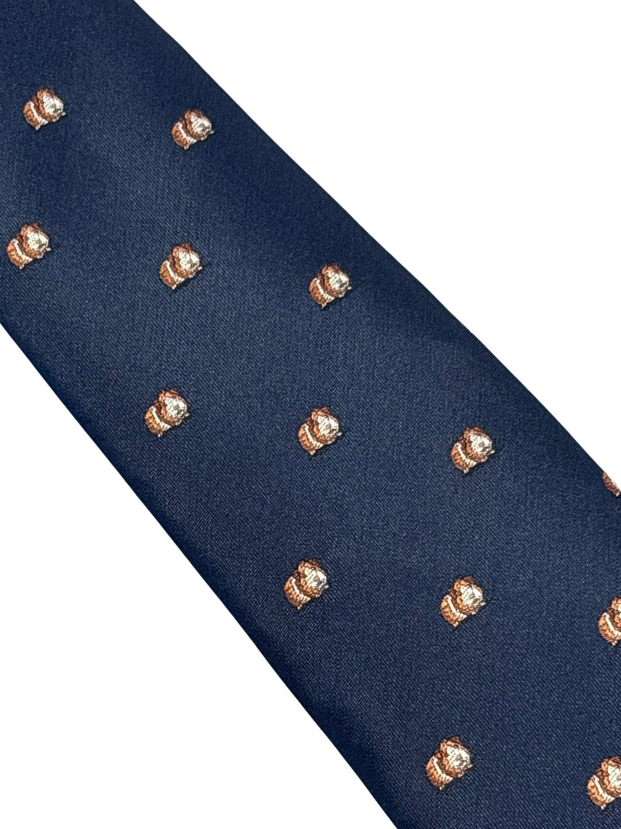 Handmade tie in navy dark blue with cute hamster guinea pig design by ...