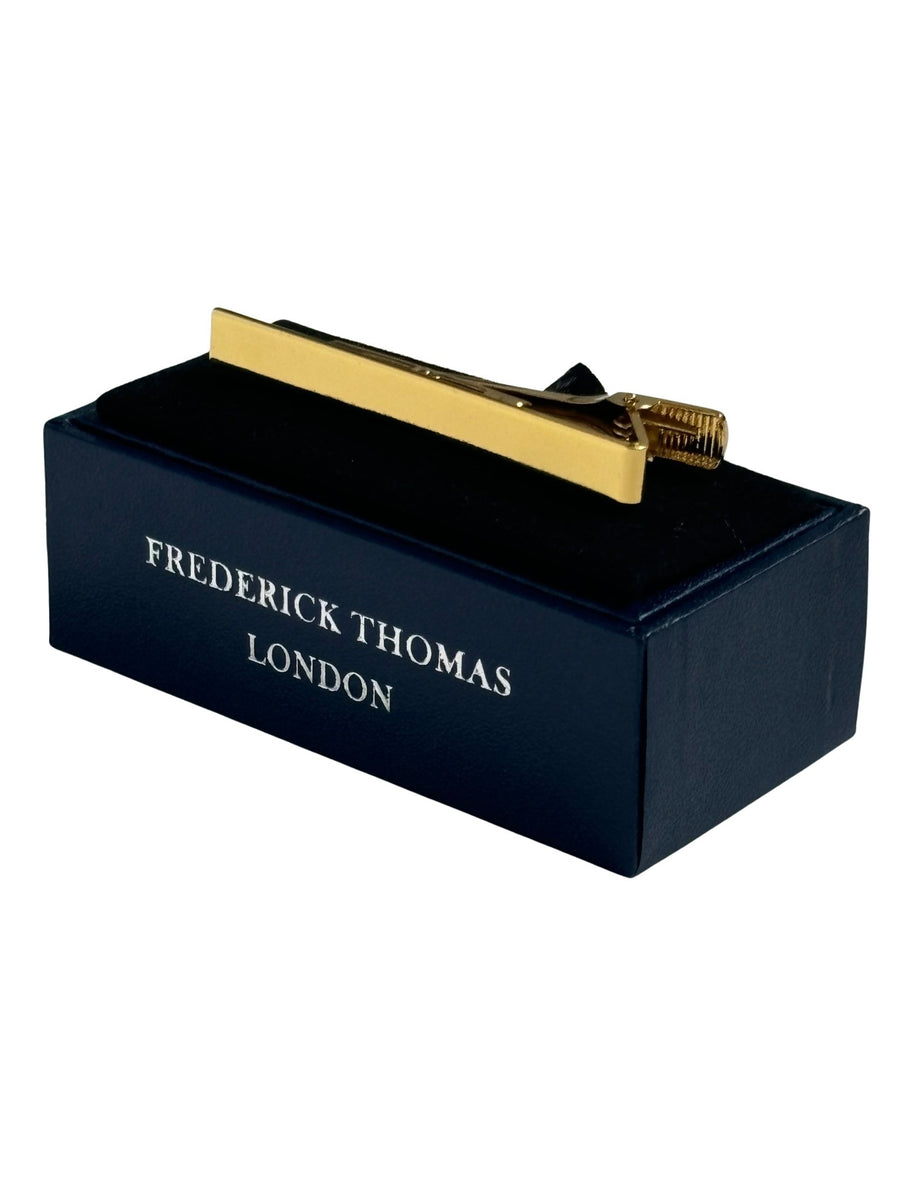 plain traditional gold coloured tie clip by Frederick Thomas ...