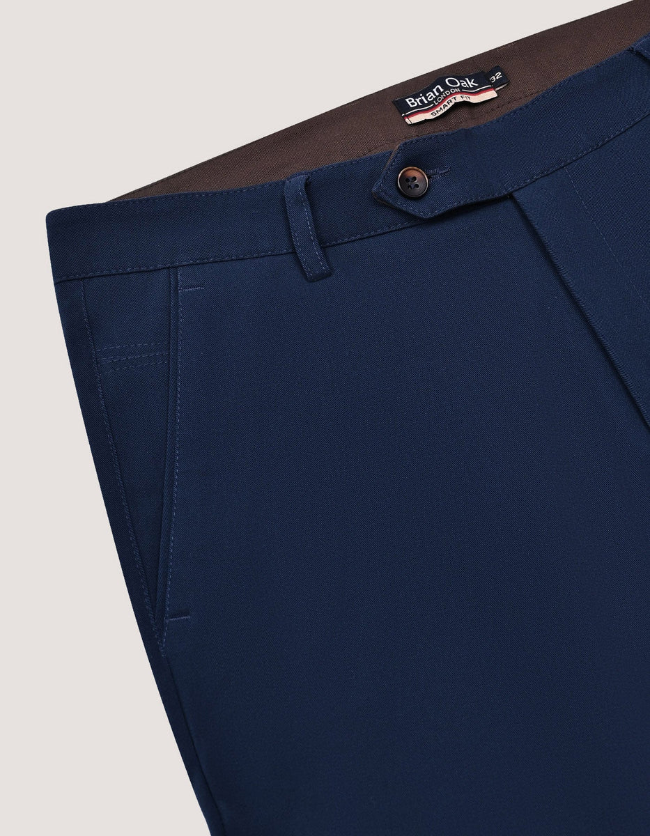 Plain Navy Smart Fit Chino Trouser – Frederick Thomas Handmade Mens Ties