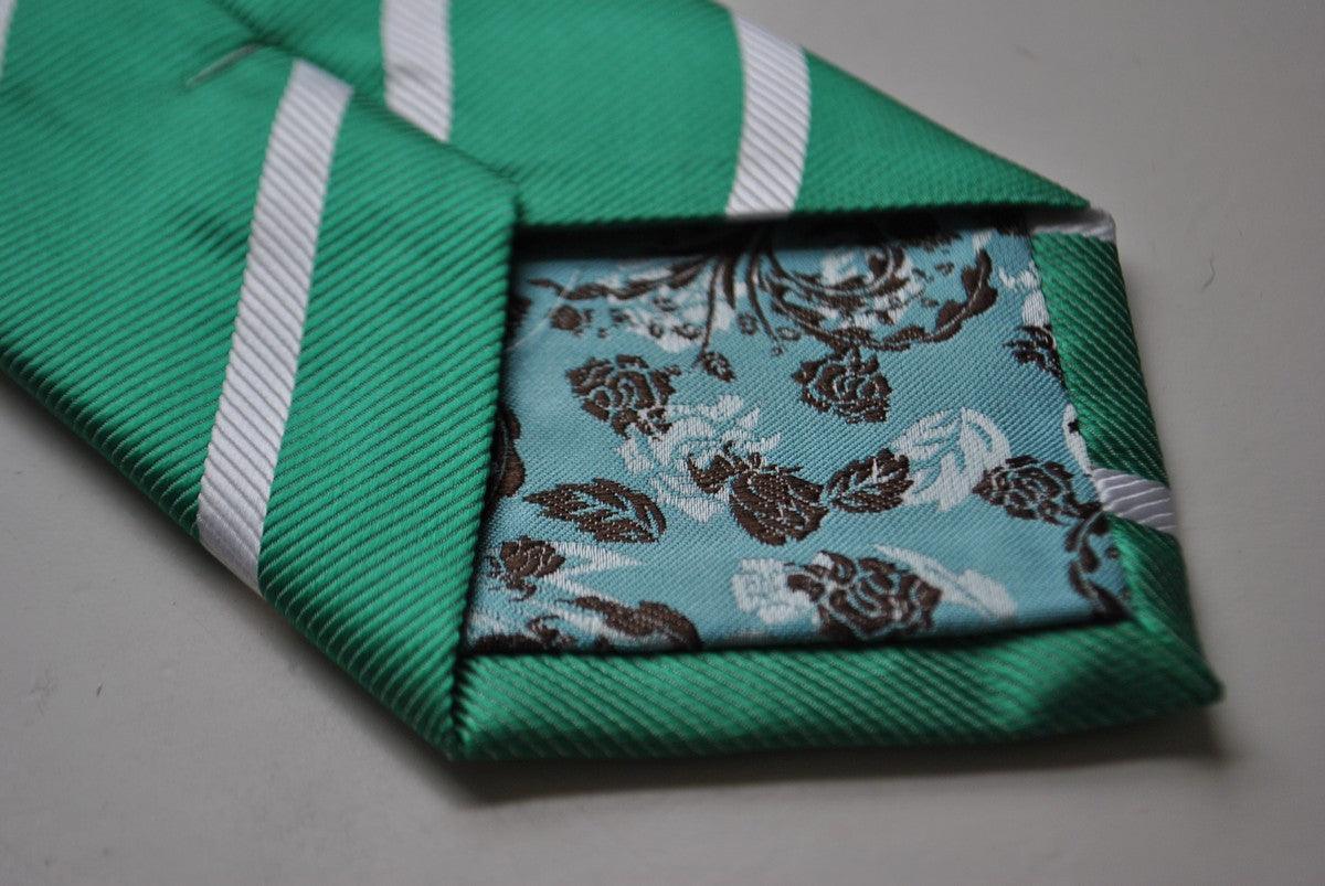 Green & White Club Striped Tie | Frederick Thomas – Frederick Thomas ...