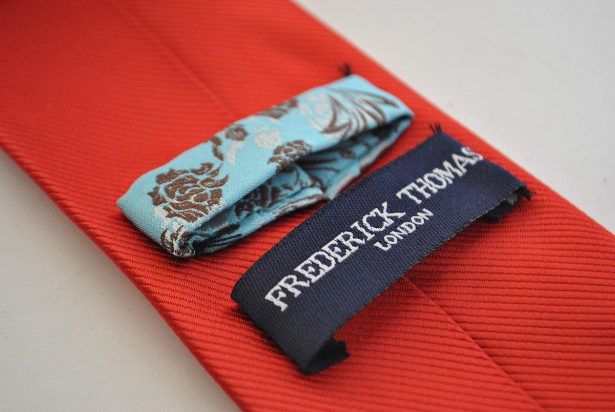 Red Striped Tie with Floral Detail | Frederick Thomas UK – Frederick ...