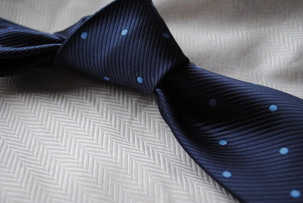 navy and blue spotty tie frederick thomas ties tie suitable for ...