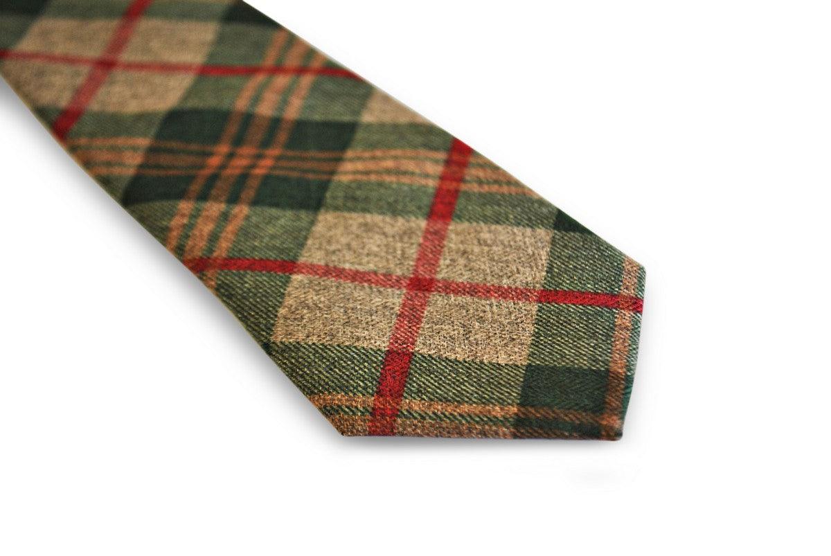 green, beige, orange and red checkered tie – Frederick Thomas Handmade ...