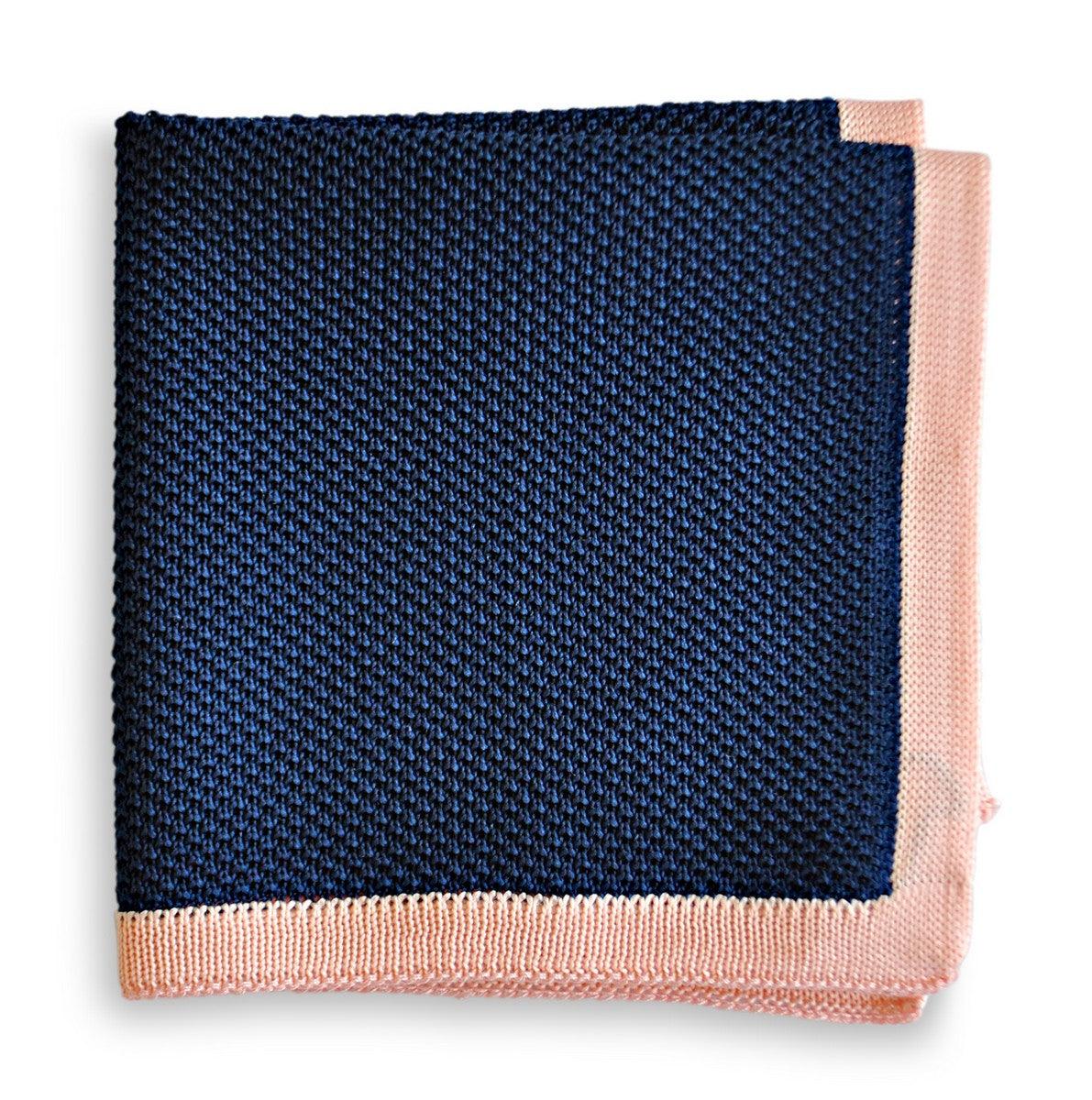 navy blue knitted pocket square with pink edging – Frederick Thomas ...
