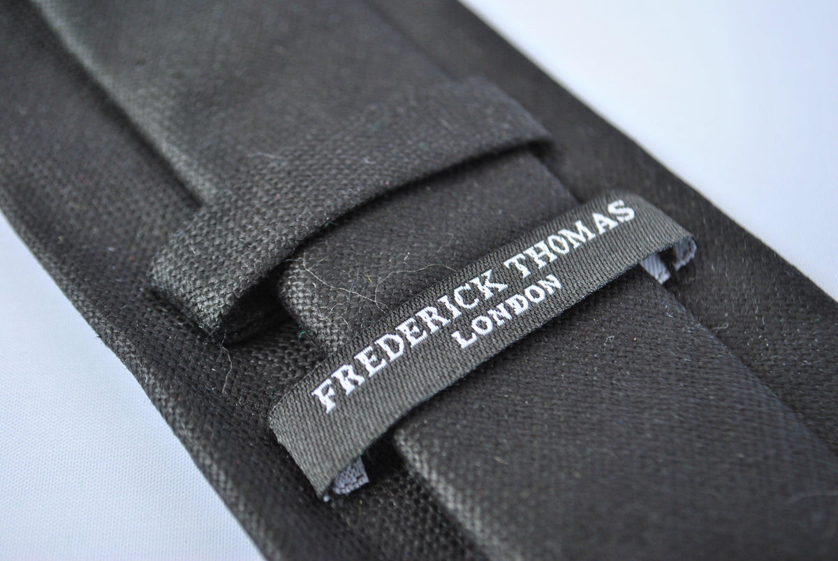 plain black wool men's tie – Frederick Thomas Handmade Mens Ties