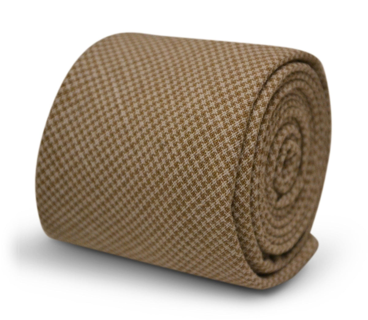 cream and light brown dogtooth design cotton tie by Frederick Thomas of ...