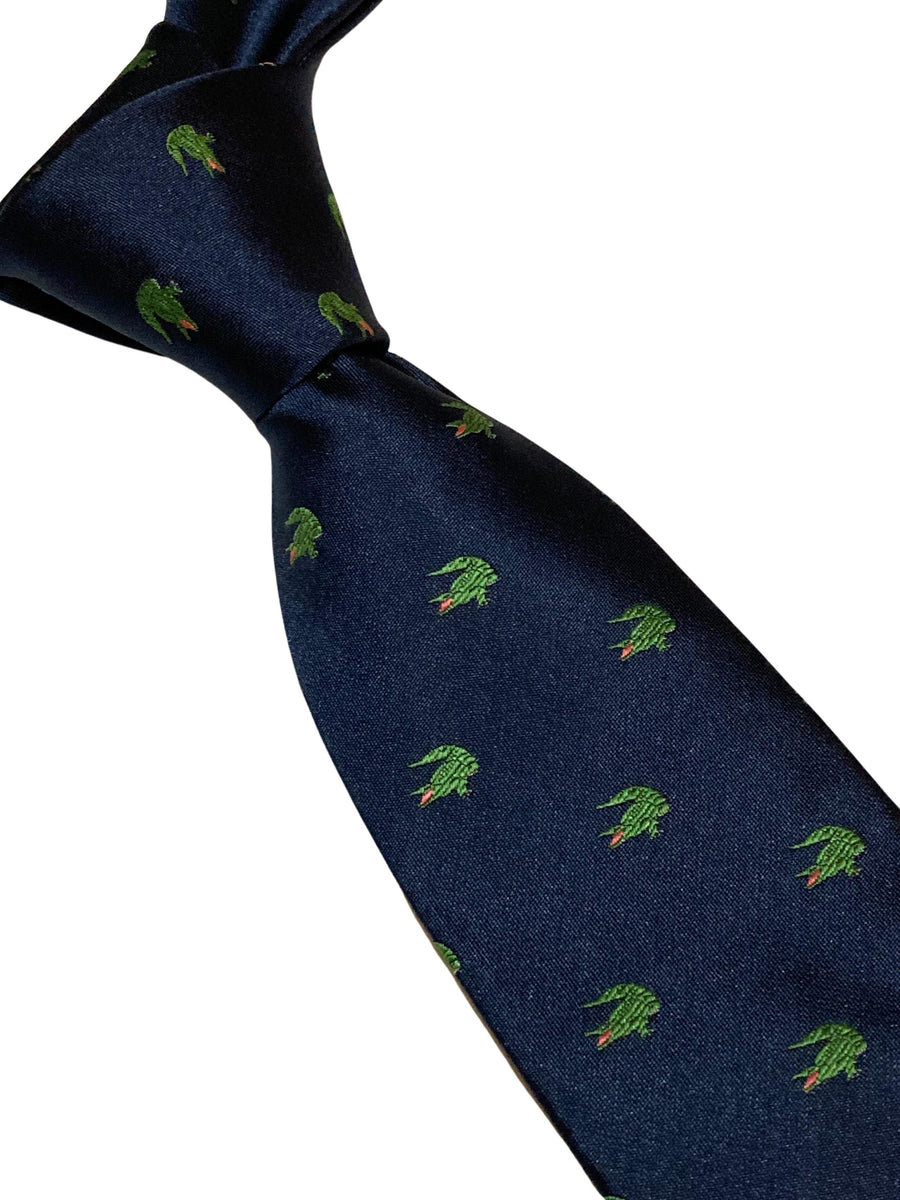 navy men-s tie with alligator crocodile swamp embroidered design ...