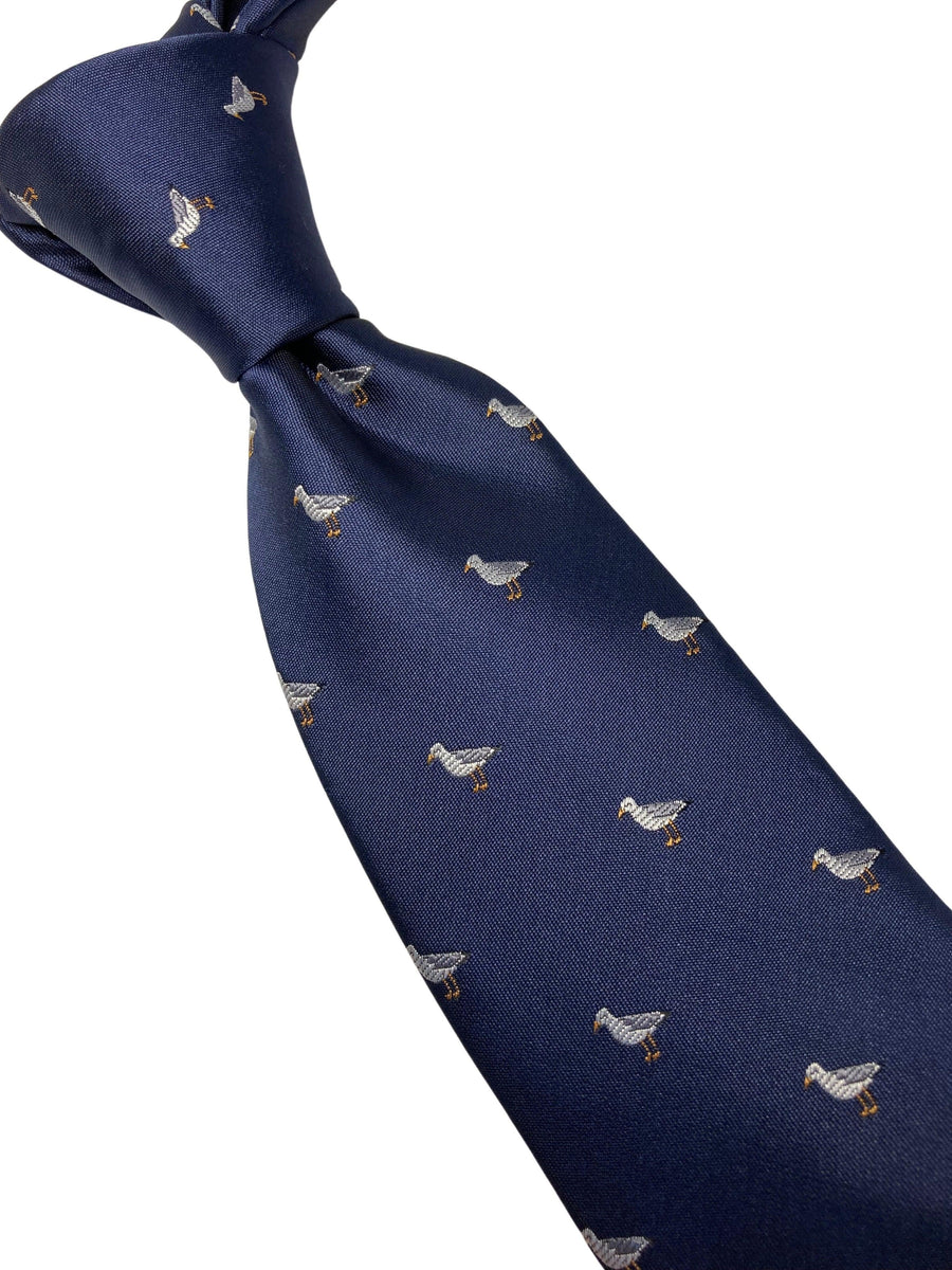 navy mens tie with seagull bird quirky design – Frederick Thomas ...