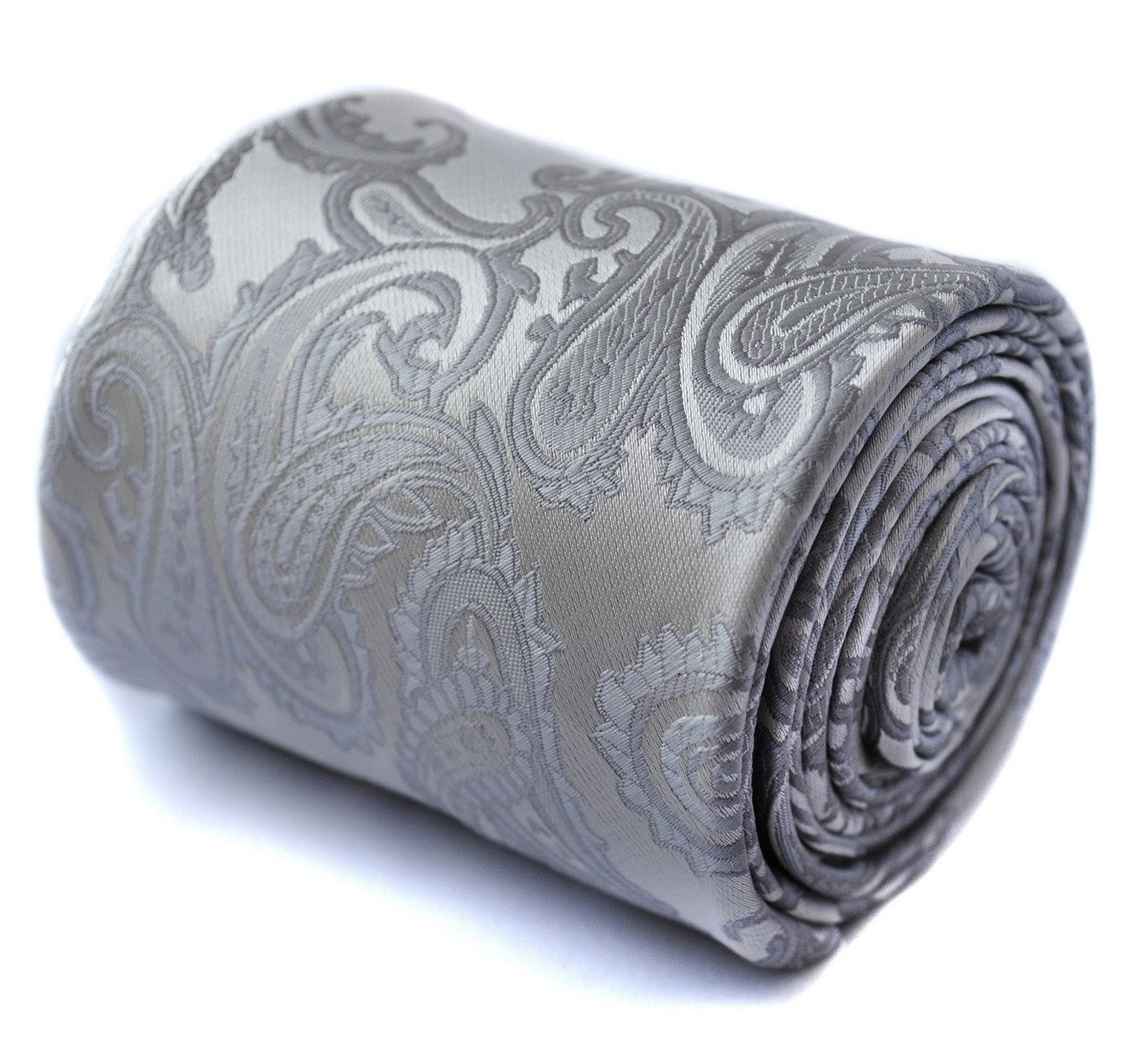 Silver Grey Paisley Tie | Frederick Thomas UK – Frederick Thomas ...