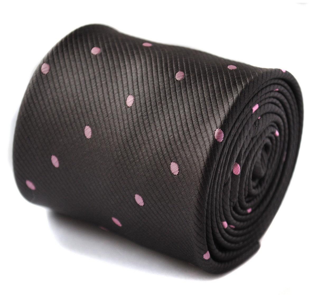 Grey & Pink Polka Dot Tie | Frederick Thomas – Frederick Thomas ...