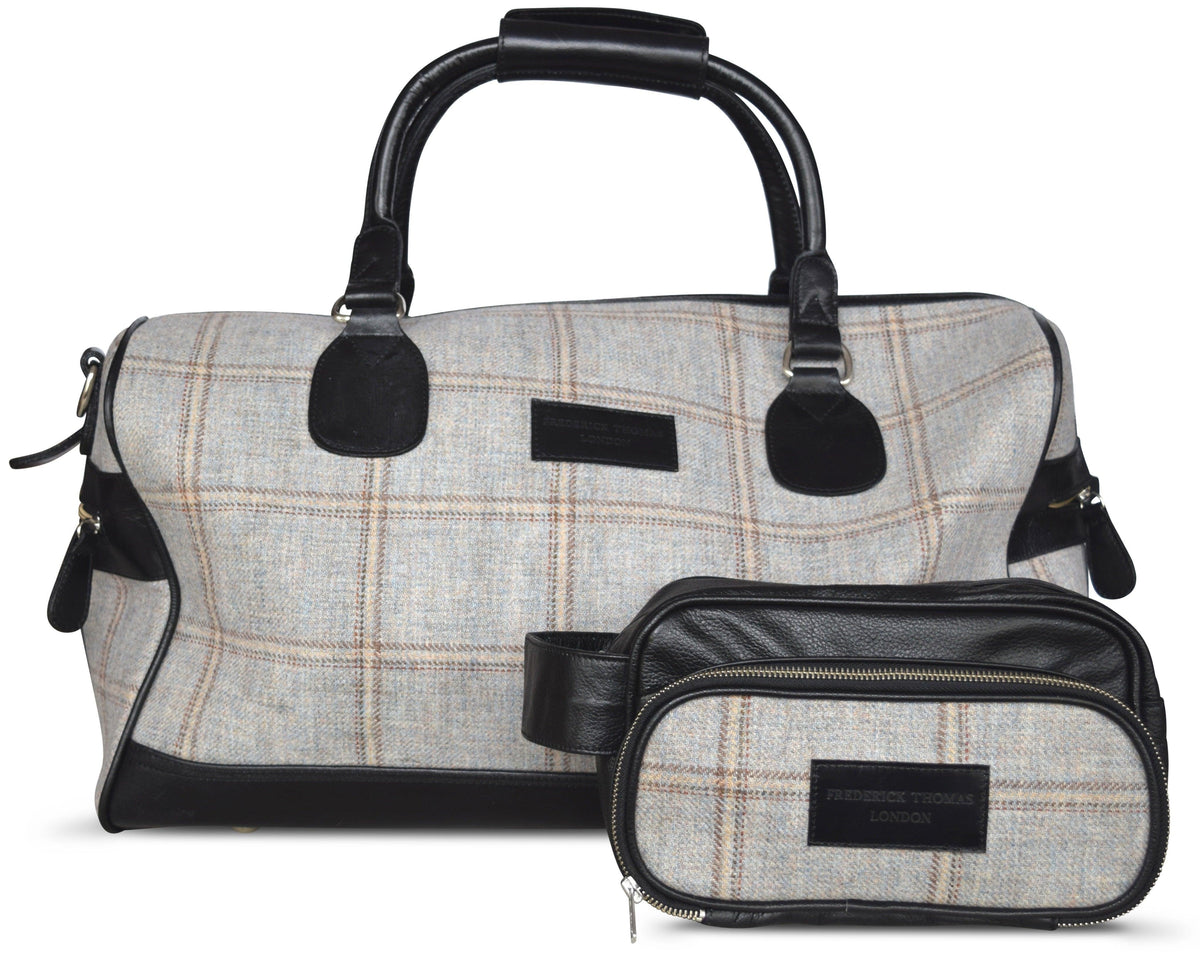 ivory windowpane tweed weekend bag with matching wash bag – Frederick ...