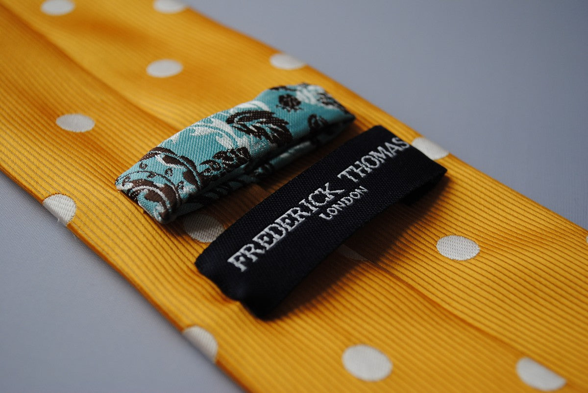 Yellow & White Spotted Tie | Frederick Thomas UK – Frederick Thomas ...