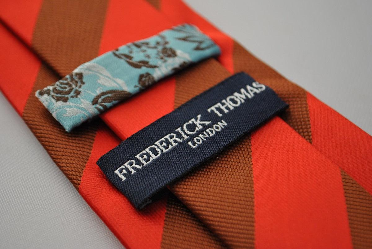 handmade red and chocolate brown striped tie and signature floral ...